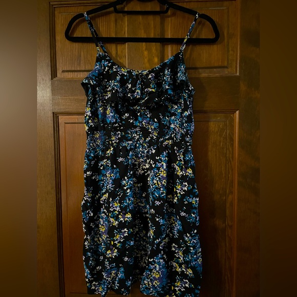 Elle | Dresses | Elle Ruffle Front Dress Fit And Flare Black | Poshmark